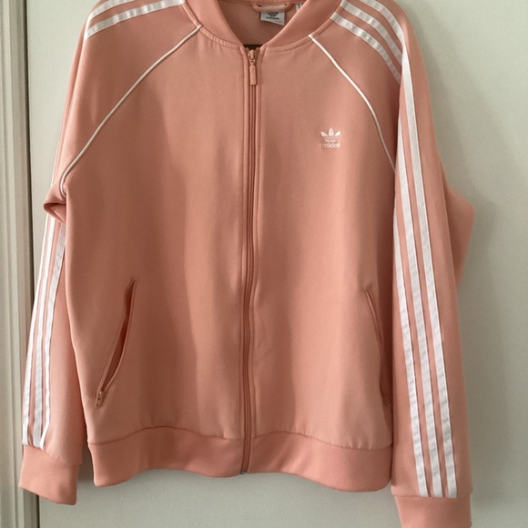 adidas | Jackets & Coats | Adidas Coral Jacket With White Stripes ...
